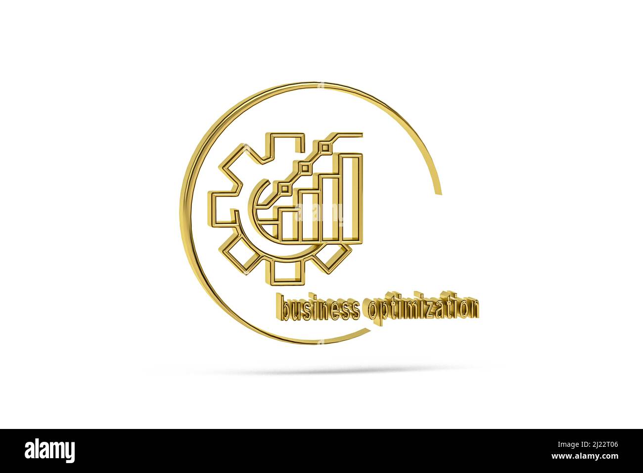 Golden 3d business optimization icon isolated on white background - 3d ...