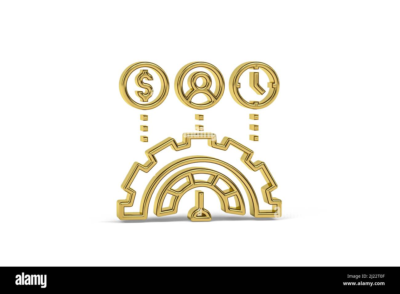 Golden 3d business optimization icon isolated on white background - 3d ...