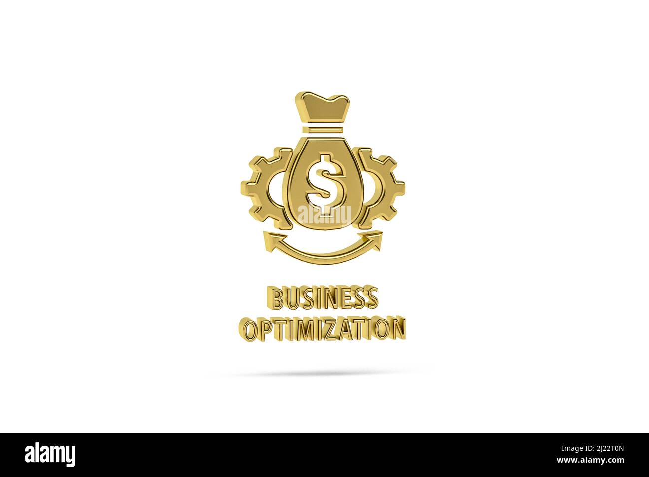 Golden 3d business optimization icon isolated on white background - 3d ...