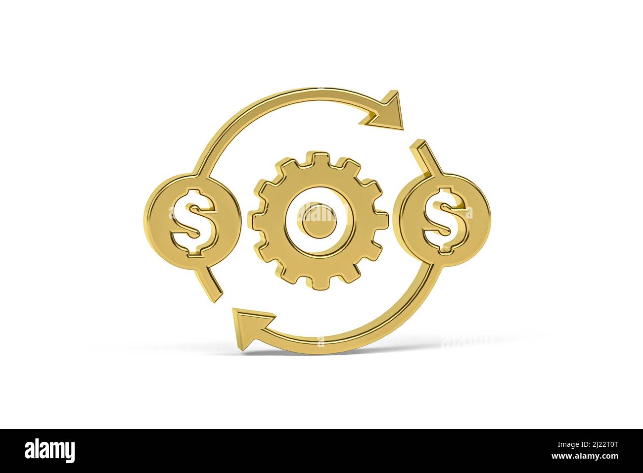 Golden 3d business optimization icon isolated on white background - 3d ...