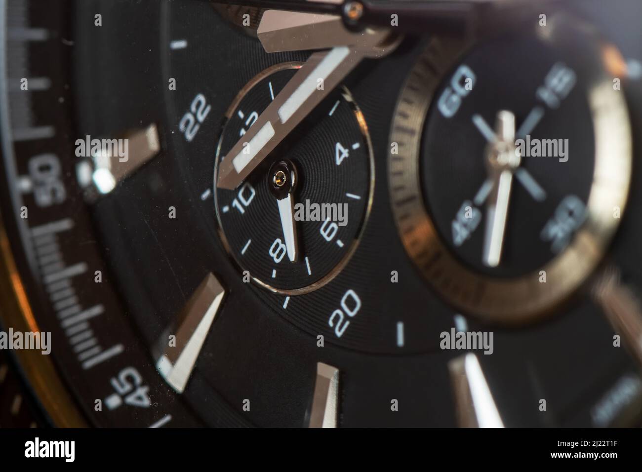Modern clock face with focus on center. Time concept Stock Photo - Alamy