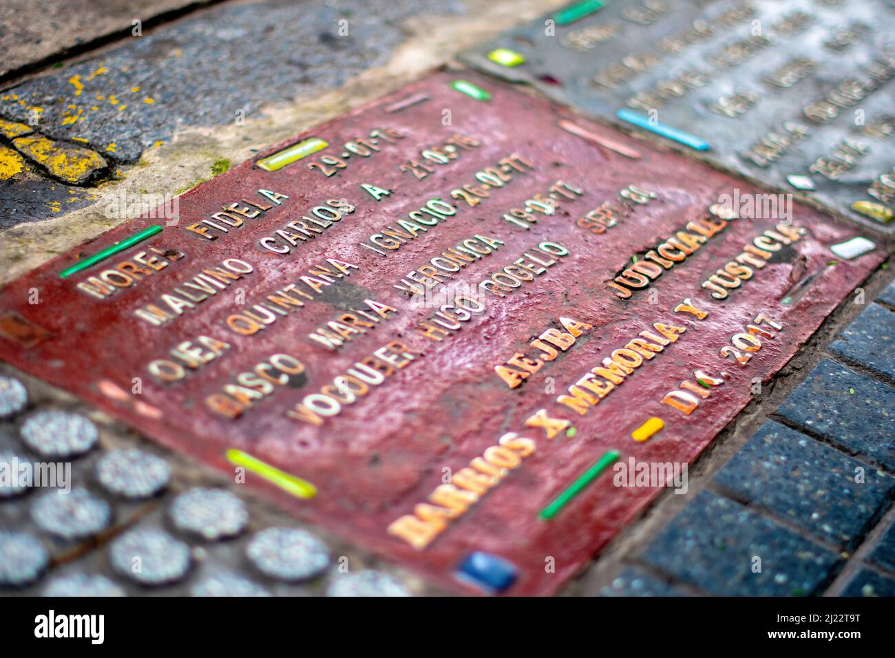 Commemorative plaque for missing persons. March for Memorial Day. 46 ...