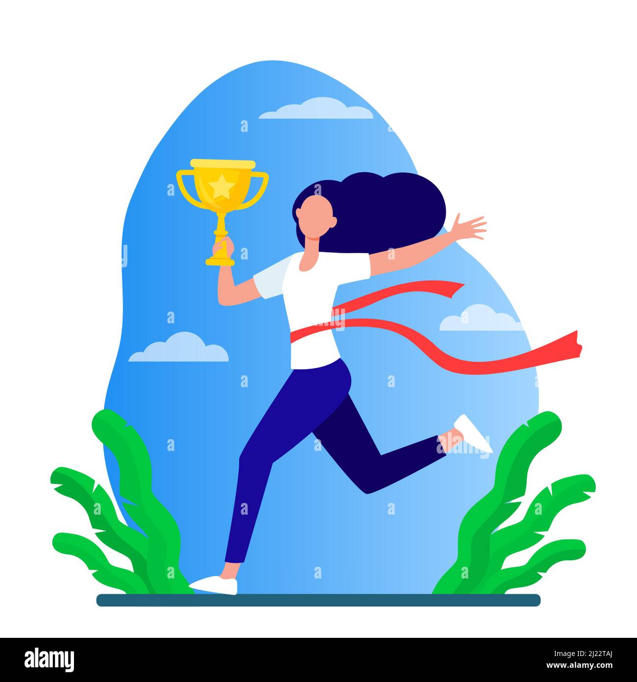 Girl winning prize Stock Vector Images - Alamy