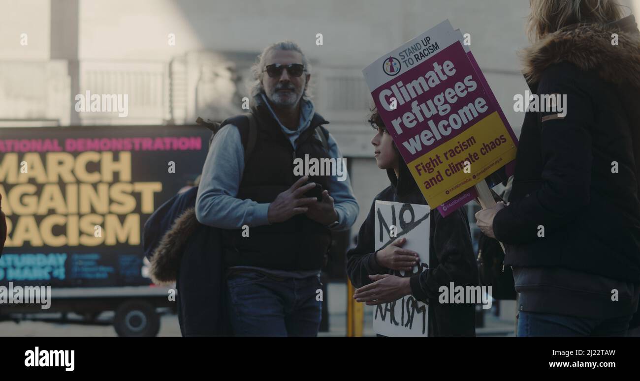 No more racism sign hi-res stock photography and images - Alamy