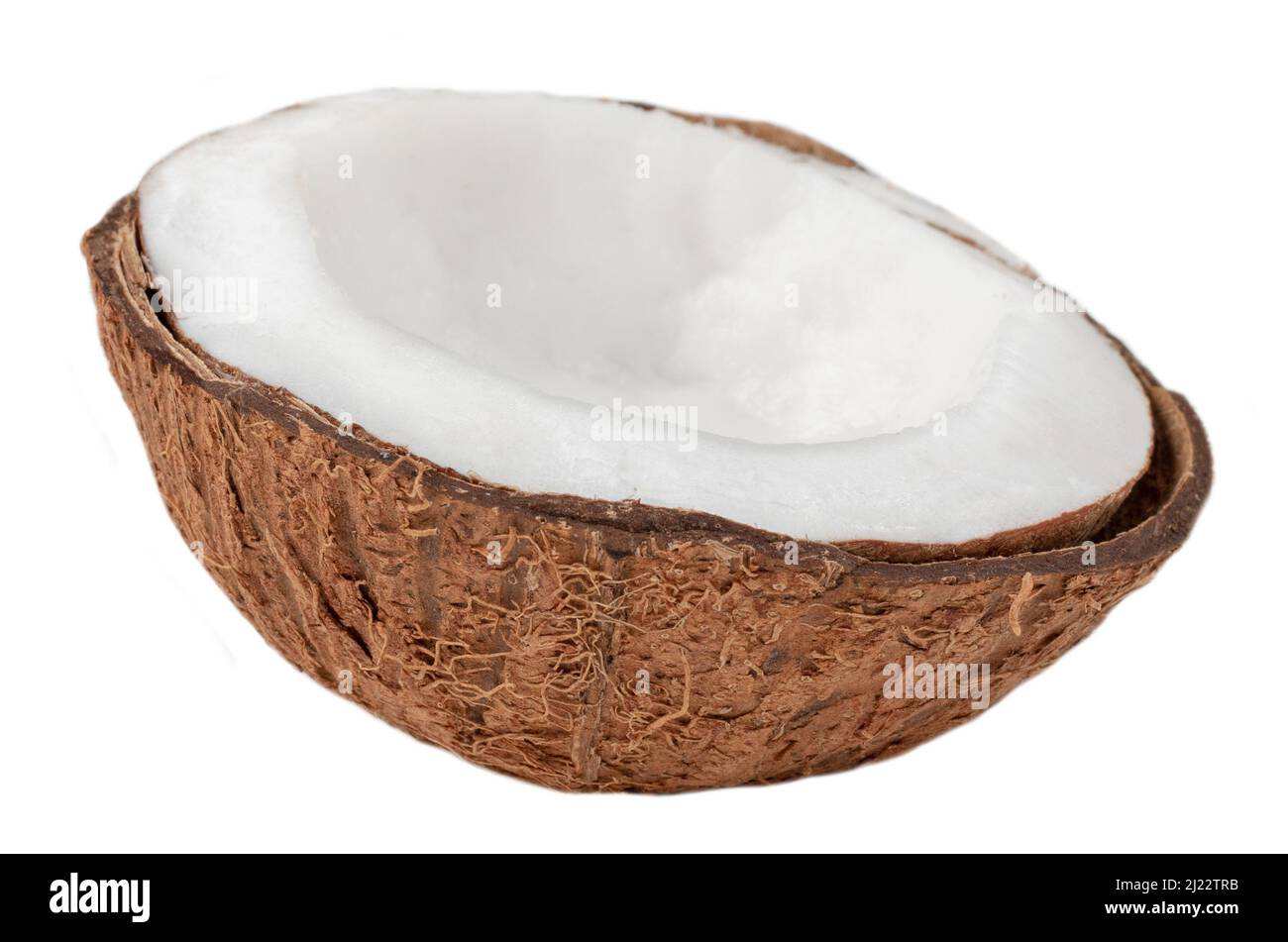 Half coconut isolated on white background Stock Photo - Alamy