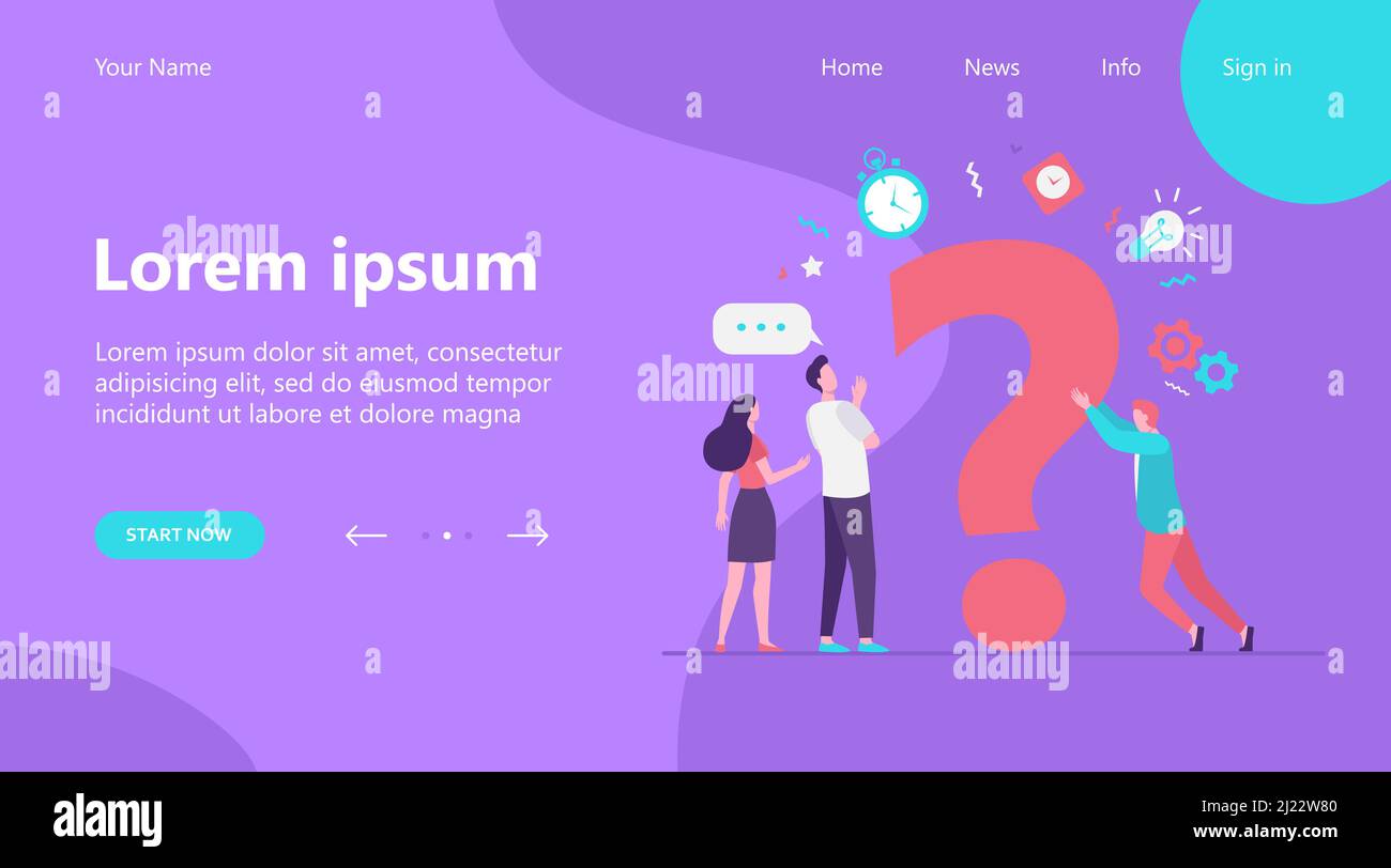 People searching solutions and asking for help. Men and women ...