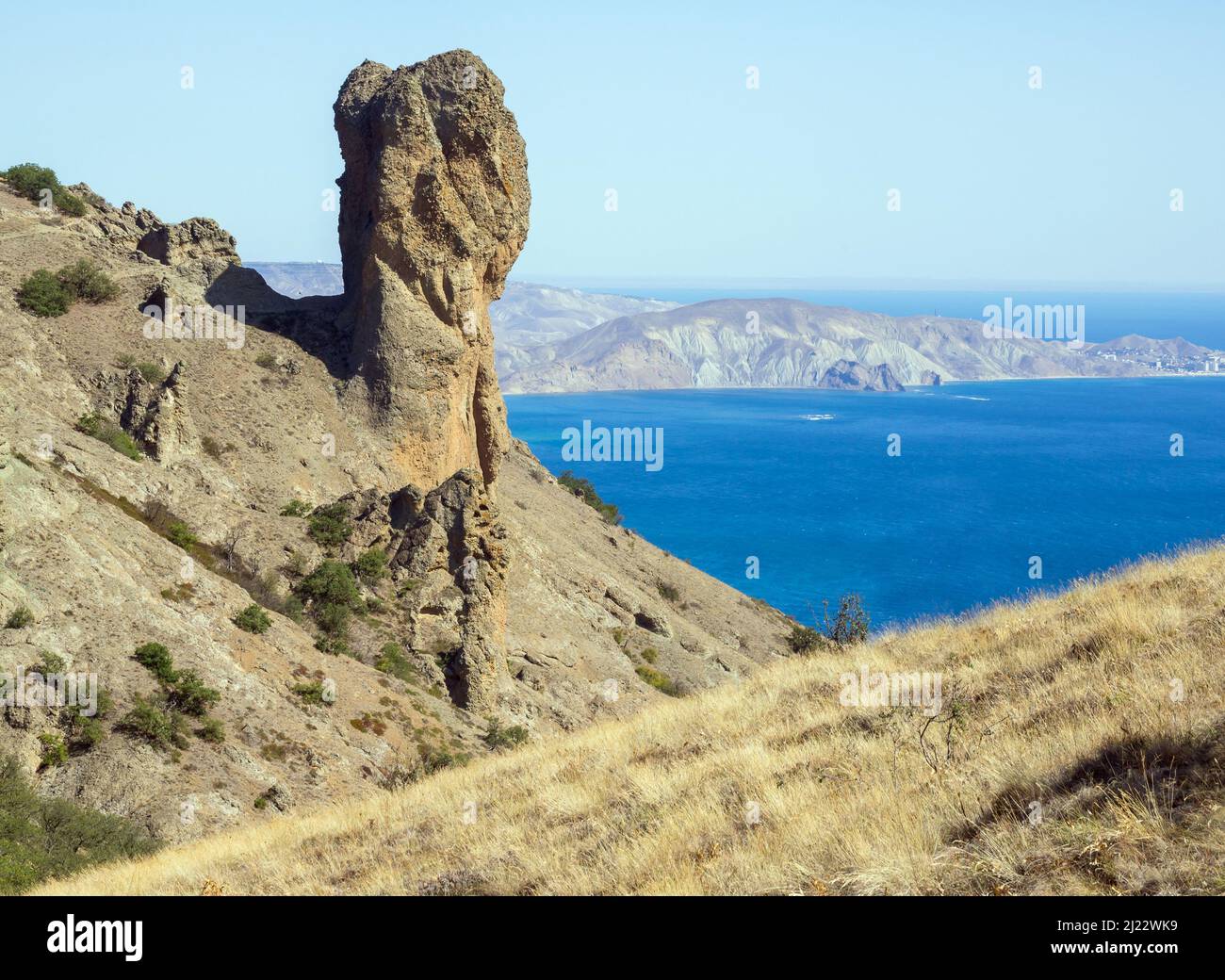 Rock Devil's finger. Karadag nature reserve. Crimea Stock Photo - Alamy