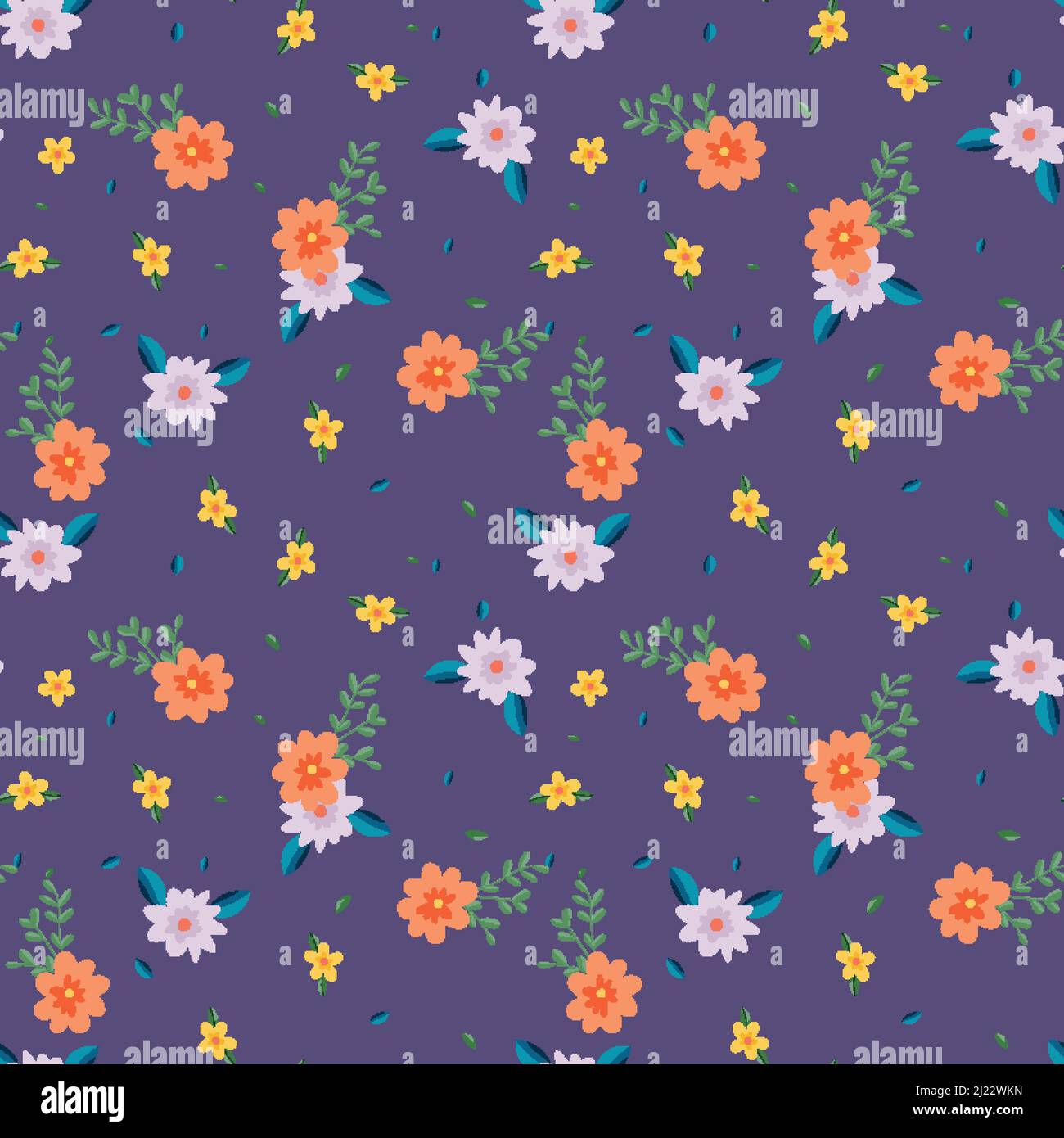 Hand drawn floral flower pattern. Vector illustration Stock Vector ...