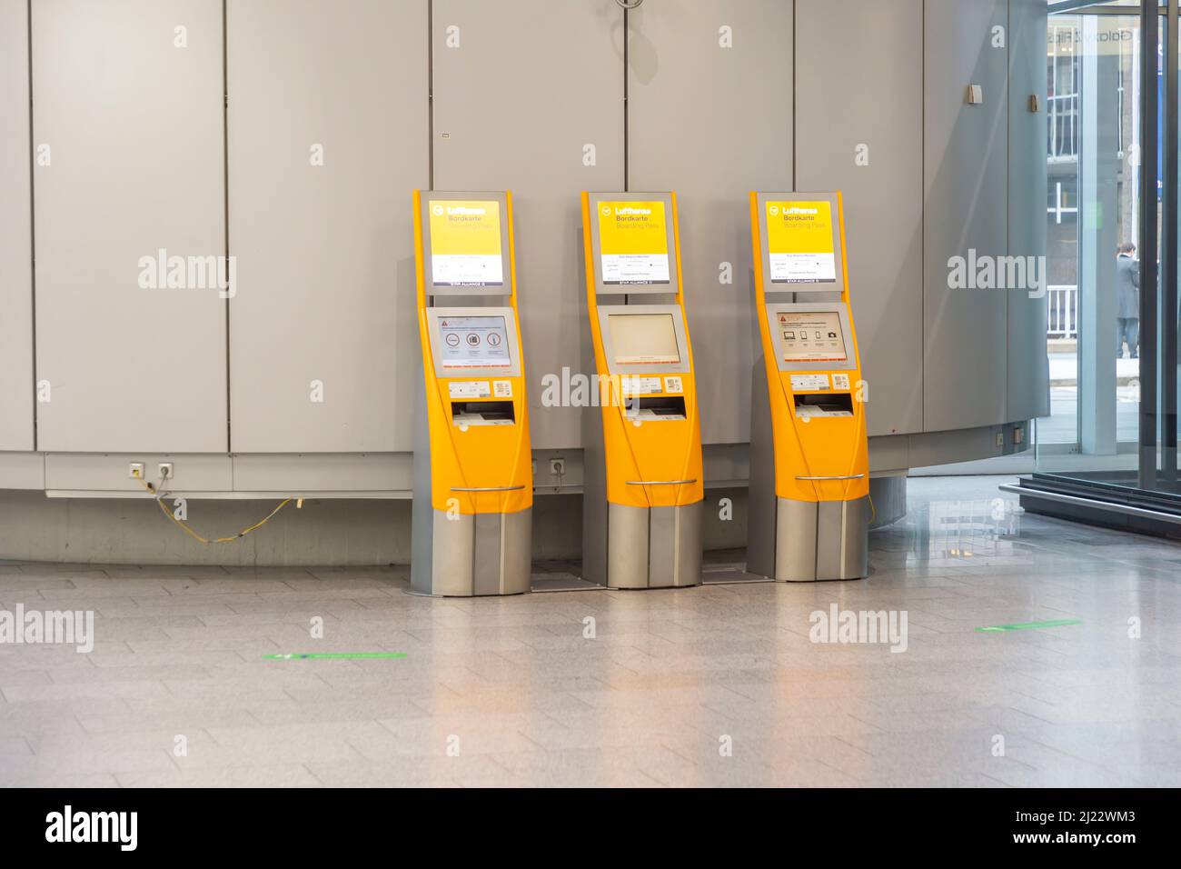 Frankfurt, Germany - February 7, 2022: Lufthansa check in machine at ...