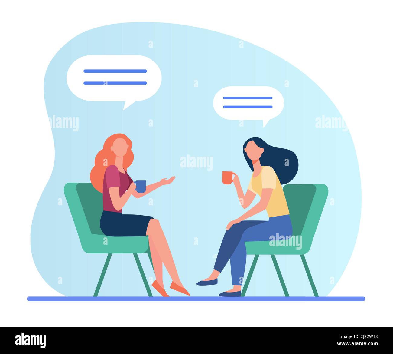 Women talking over cup of coffee. Female friends meeting in coffee shop ...