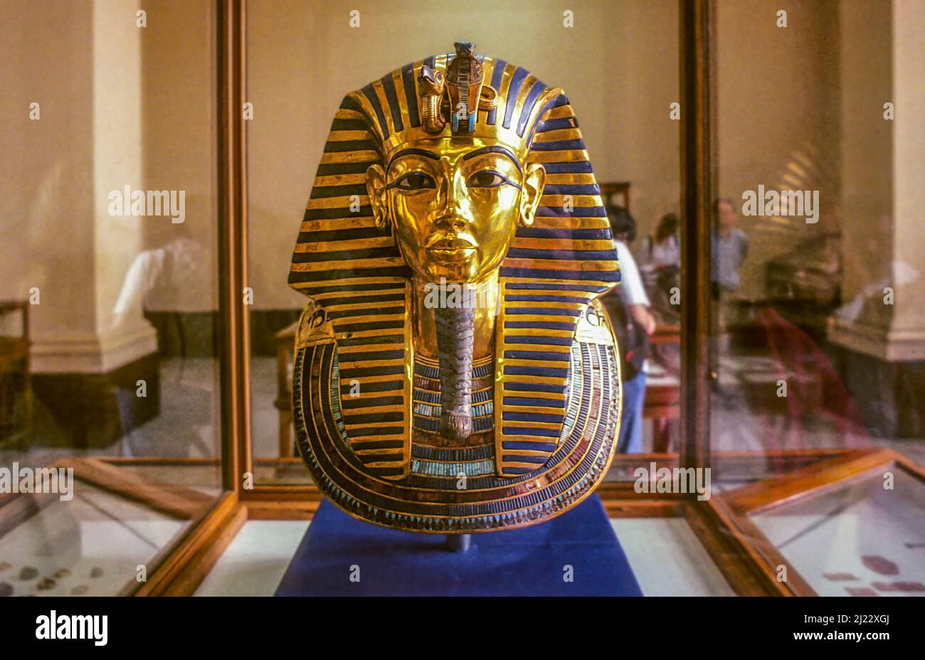 Cairo, Egypt - March 6, 1999: The Gold Mask of Tutankhamun, composed of ...