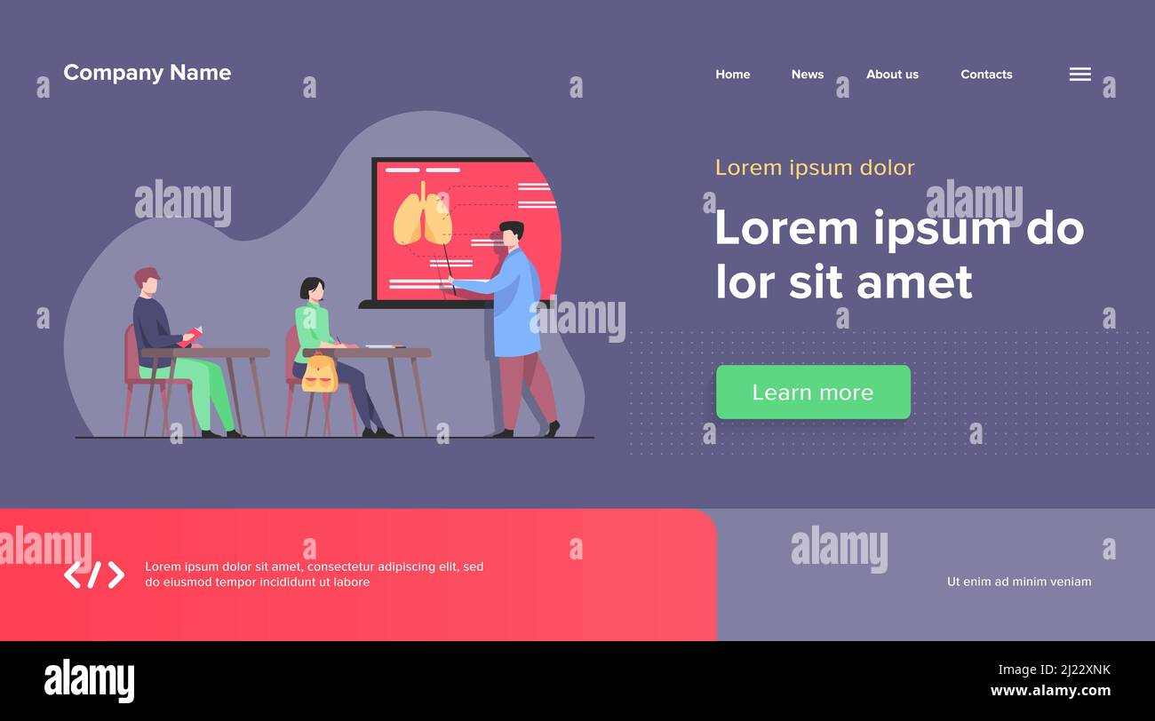 Medical professor presenting organ infographics to audience. College ...