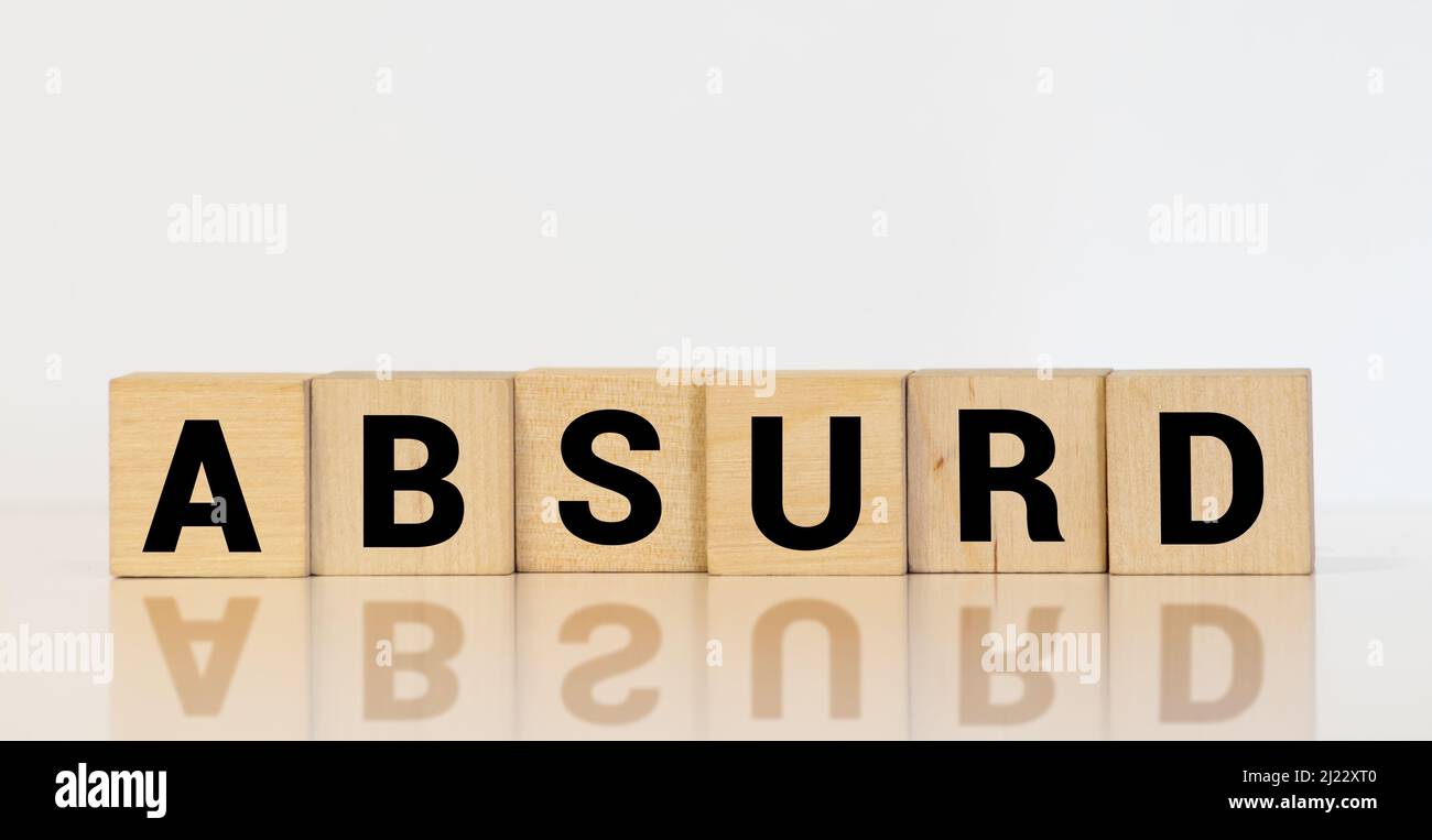 ABSURD word made with building blocks, concept Stock Photo - Alamy