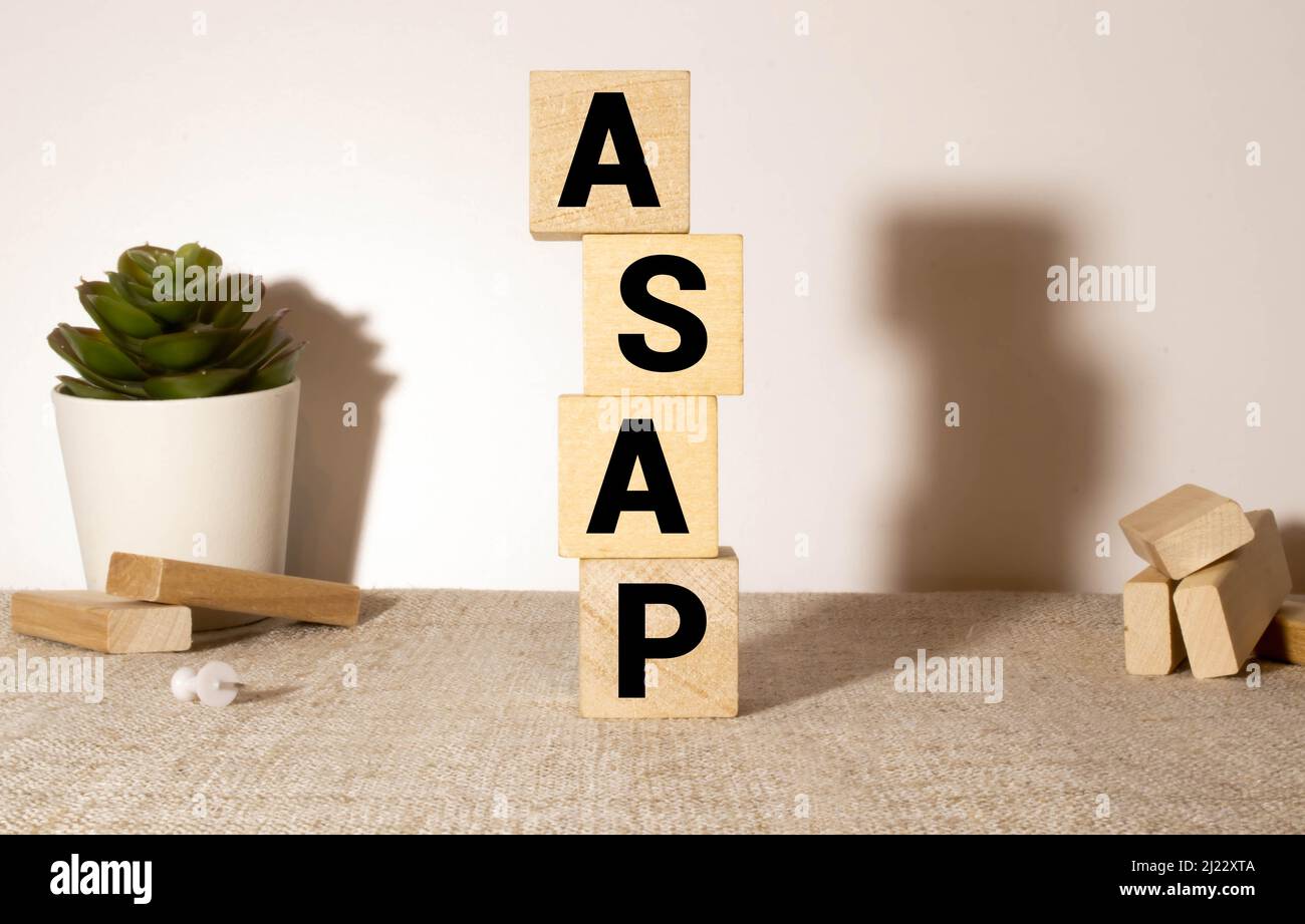 As soon as possible alphabet hi-res stock photography and images - Alamy
