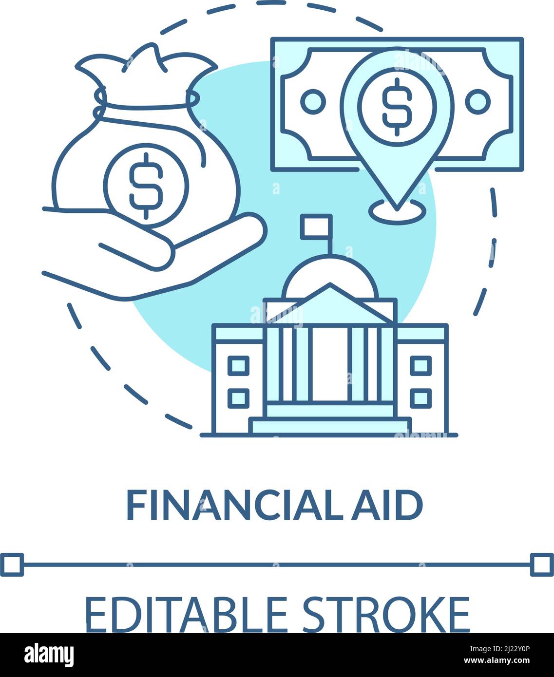 Financial aid turquoise concept icon Stock Vector Image & Art - Alamy