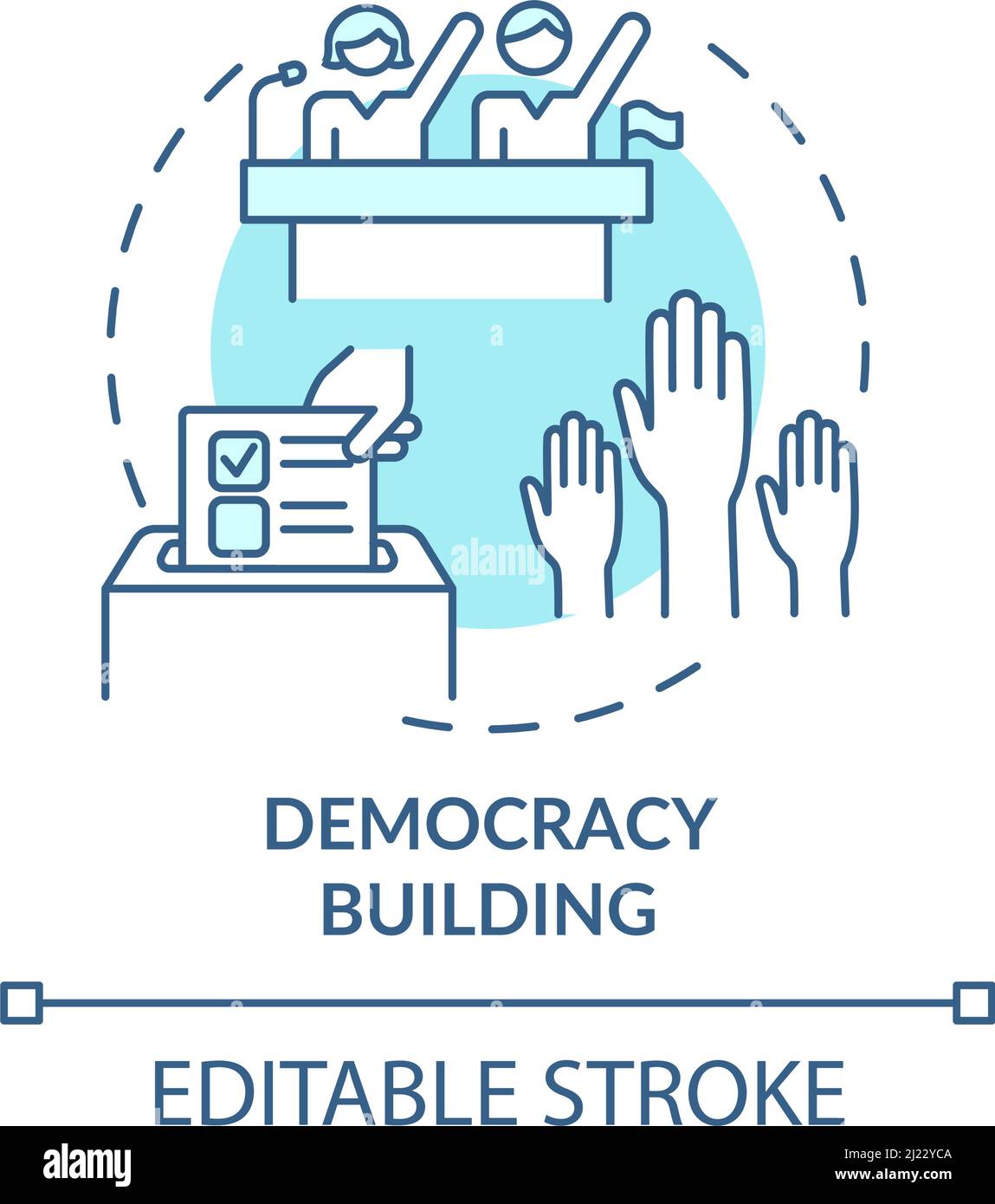 Democracy building turquoise concept icon Stock Vector Image & Art - Alamy