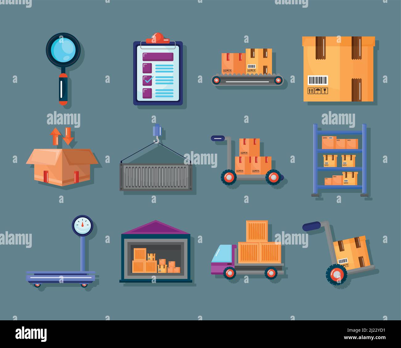 sixteen warehouse service icons Stock Vector Image & Art - Alamy