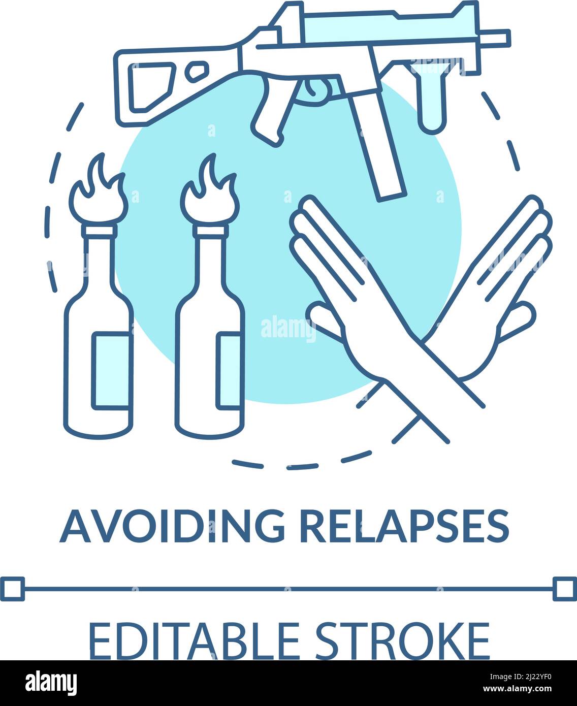 Avoiding relapses turquoise concept icon Stock Vector Image & Art - Alamy
