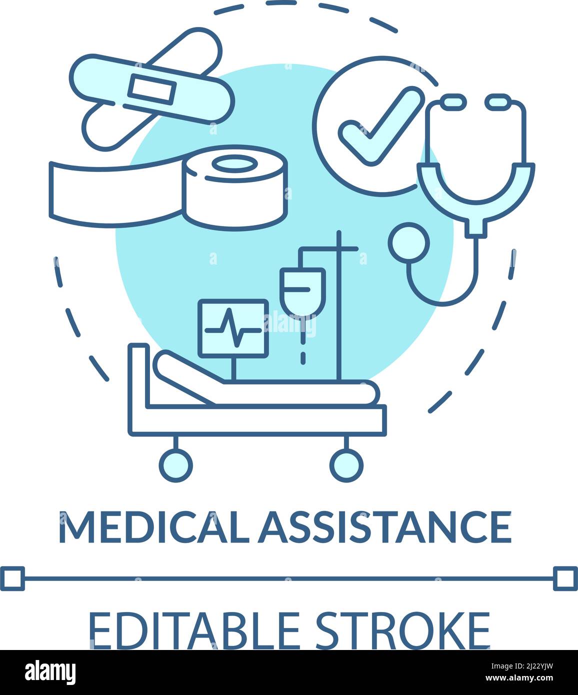 Medical assistance turquoise concept icon Stock Vector Image & Art - Alamy