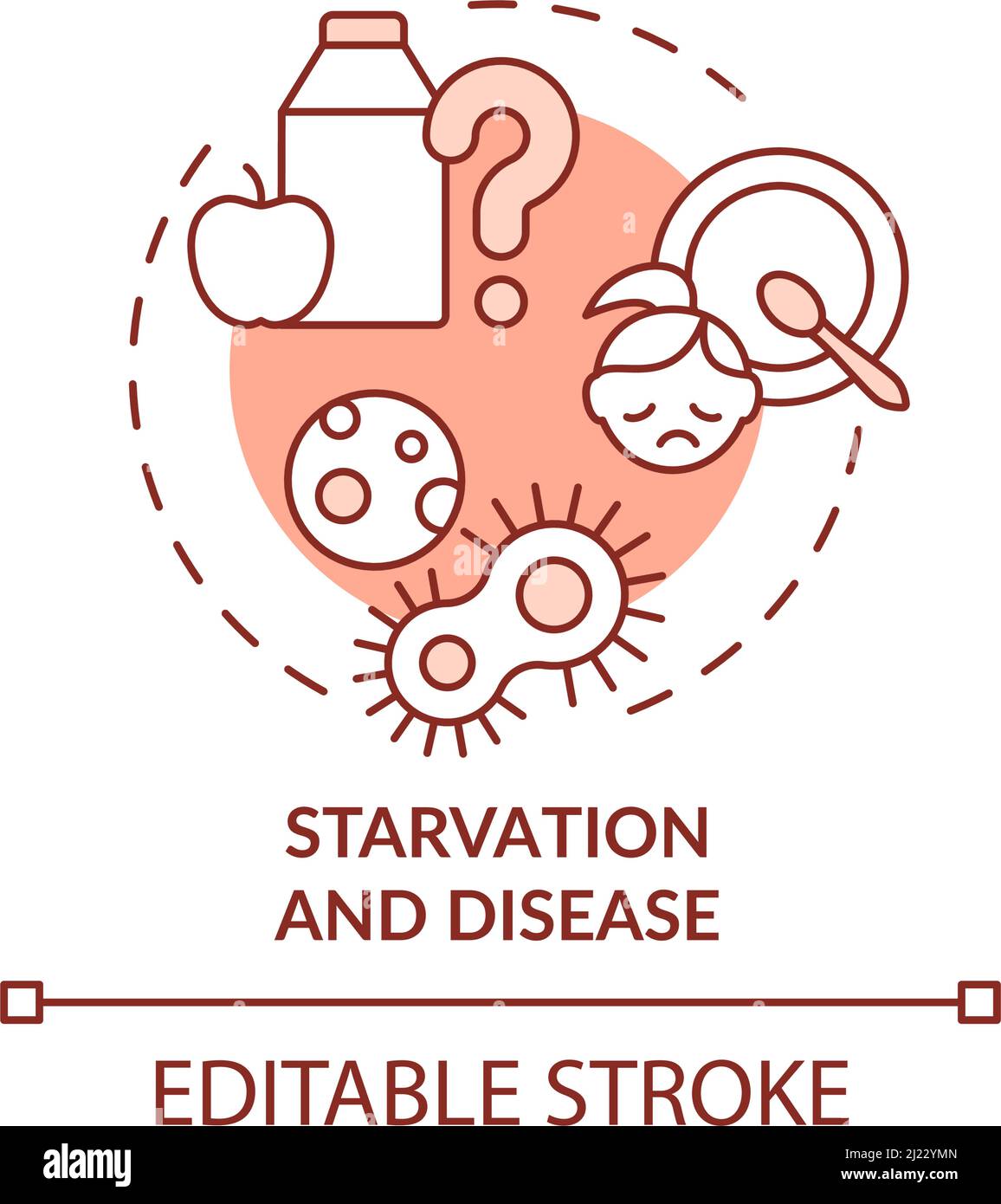 Starvation and disease terracotta concept icon Stock Vector Image & Art ...