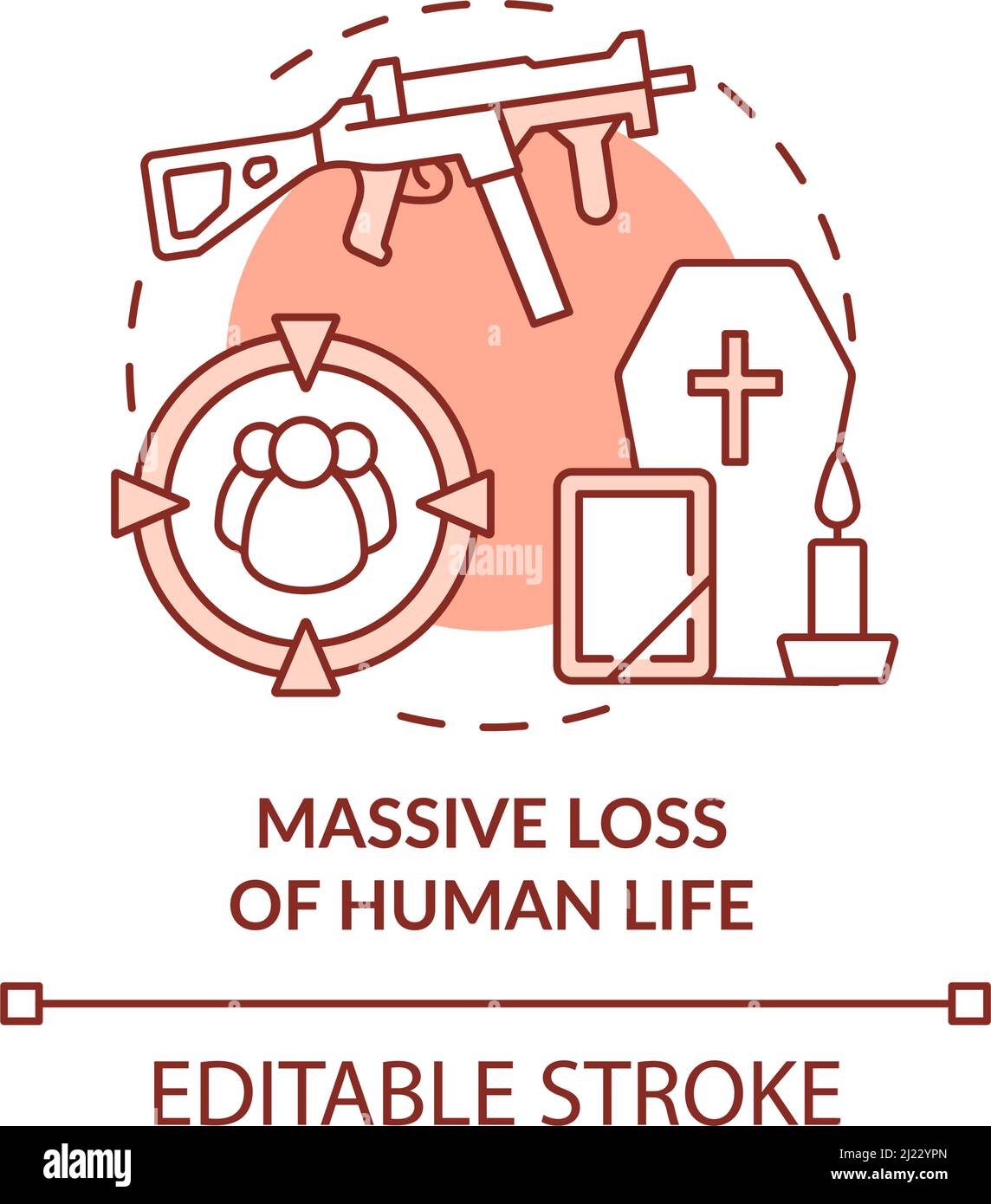Massive loss of human life terracotta concept icon Stock Vector Image ...