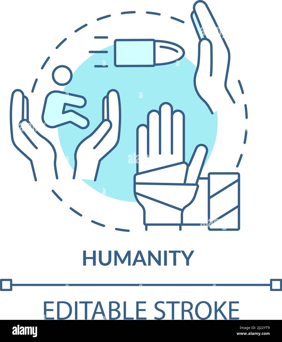 Humanity turquoise concept icon Stock Vector Image & Art - Alamy