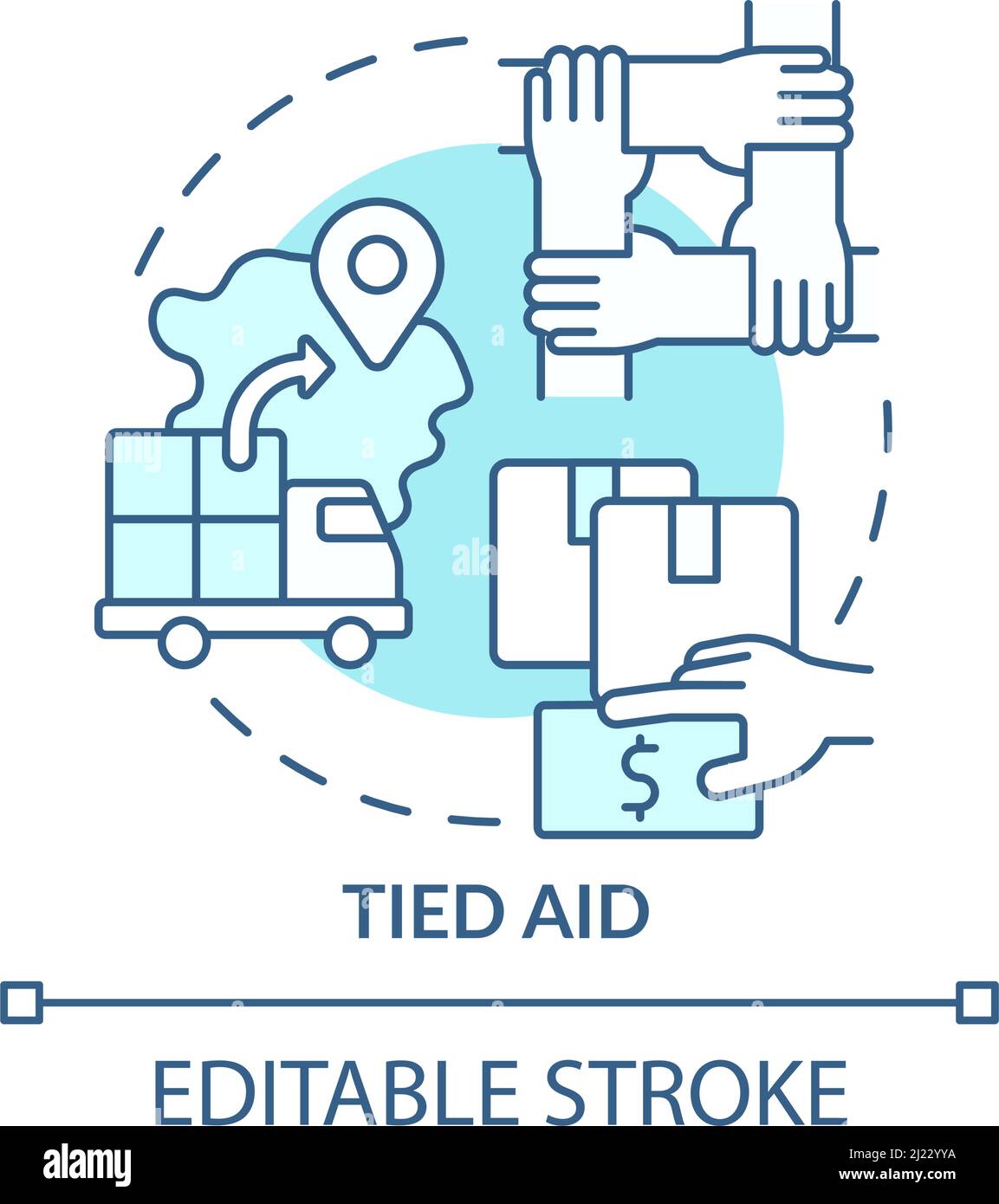 Tied aid turquoise concept icon Stock Vector Image & Art - Alamy