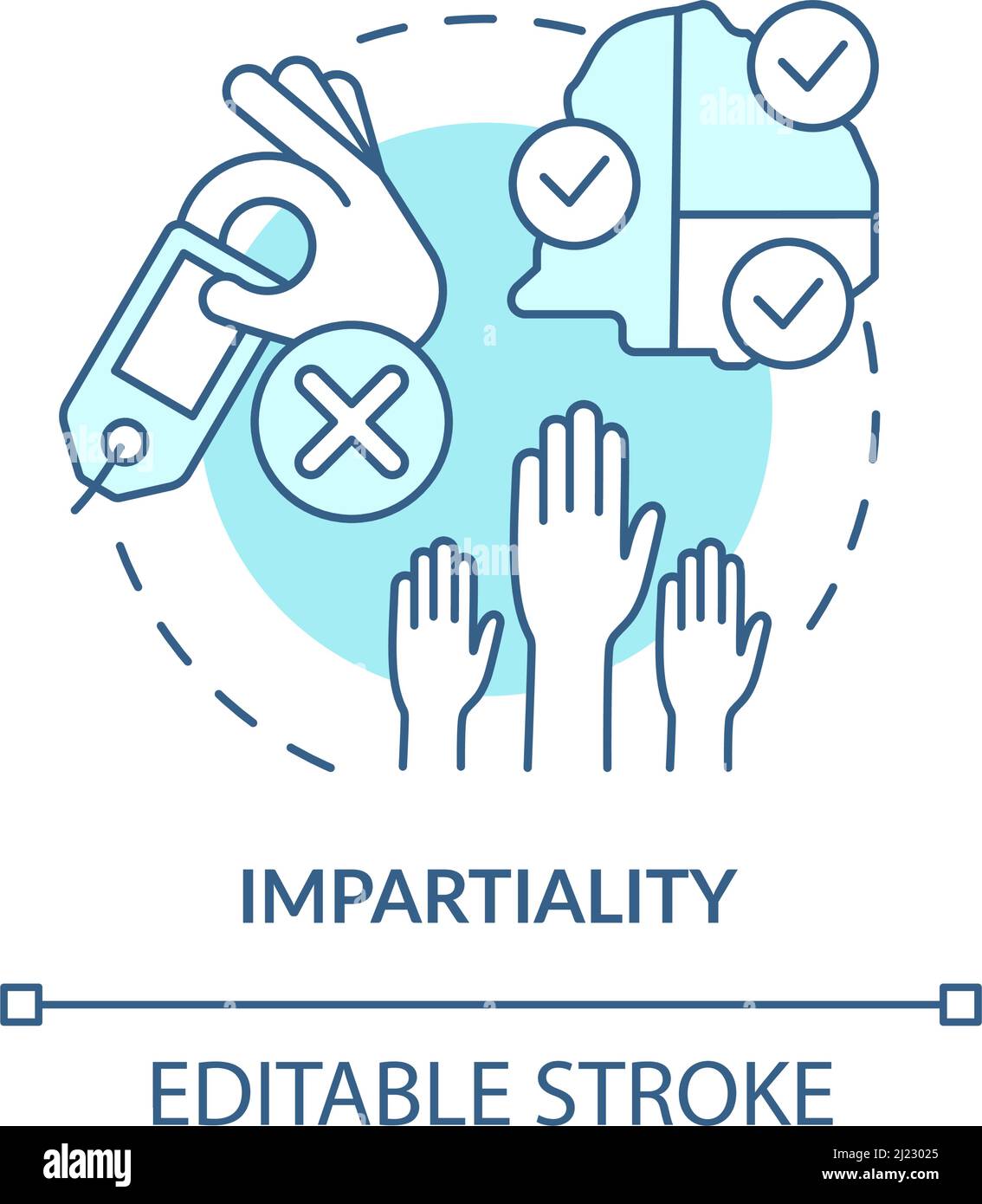 Impartiality turquoise concept icon Stock Vector Image & Art - Alamy