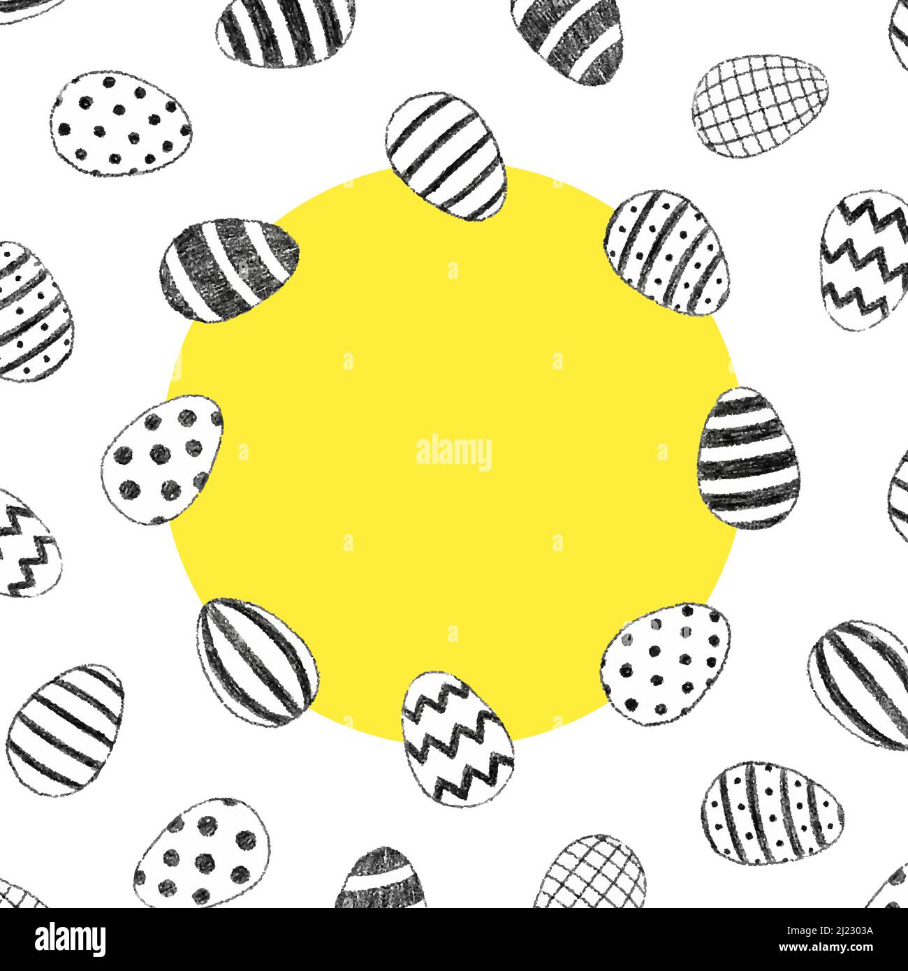 Hand drawn vector illustration of Easter eggs set with blank space for ...