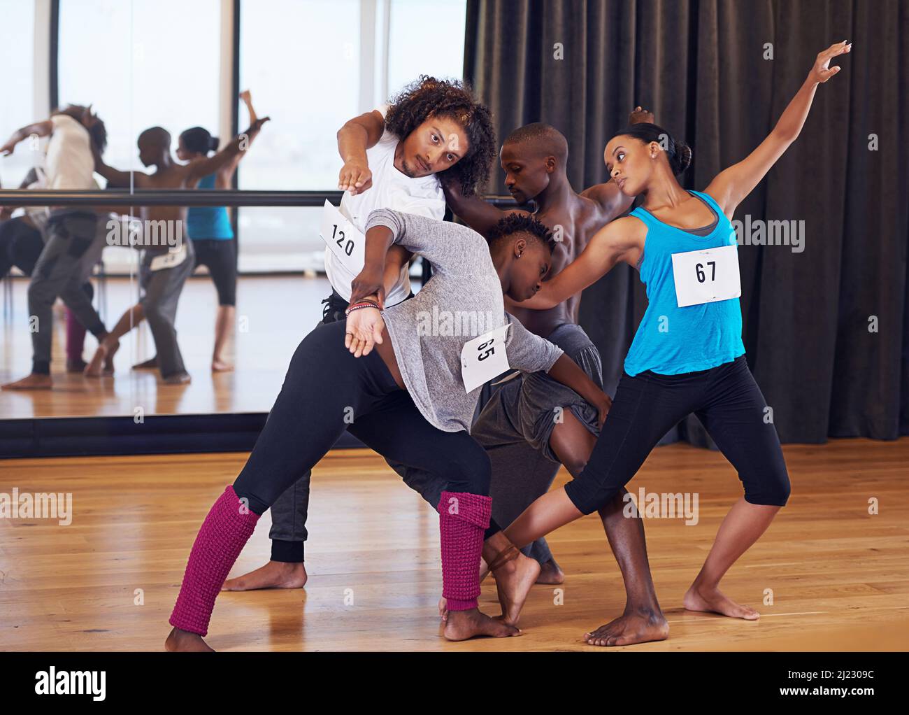 Theyre in it to win it. Shot of a group of young dancers during a dance ...