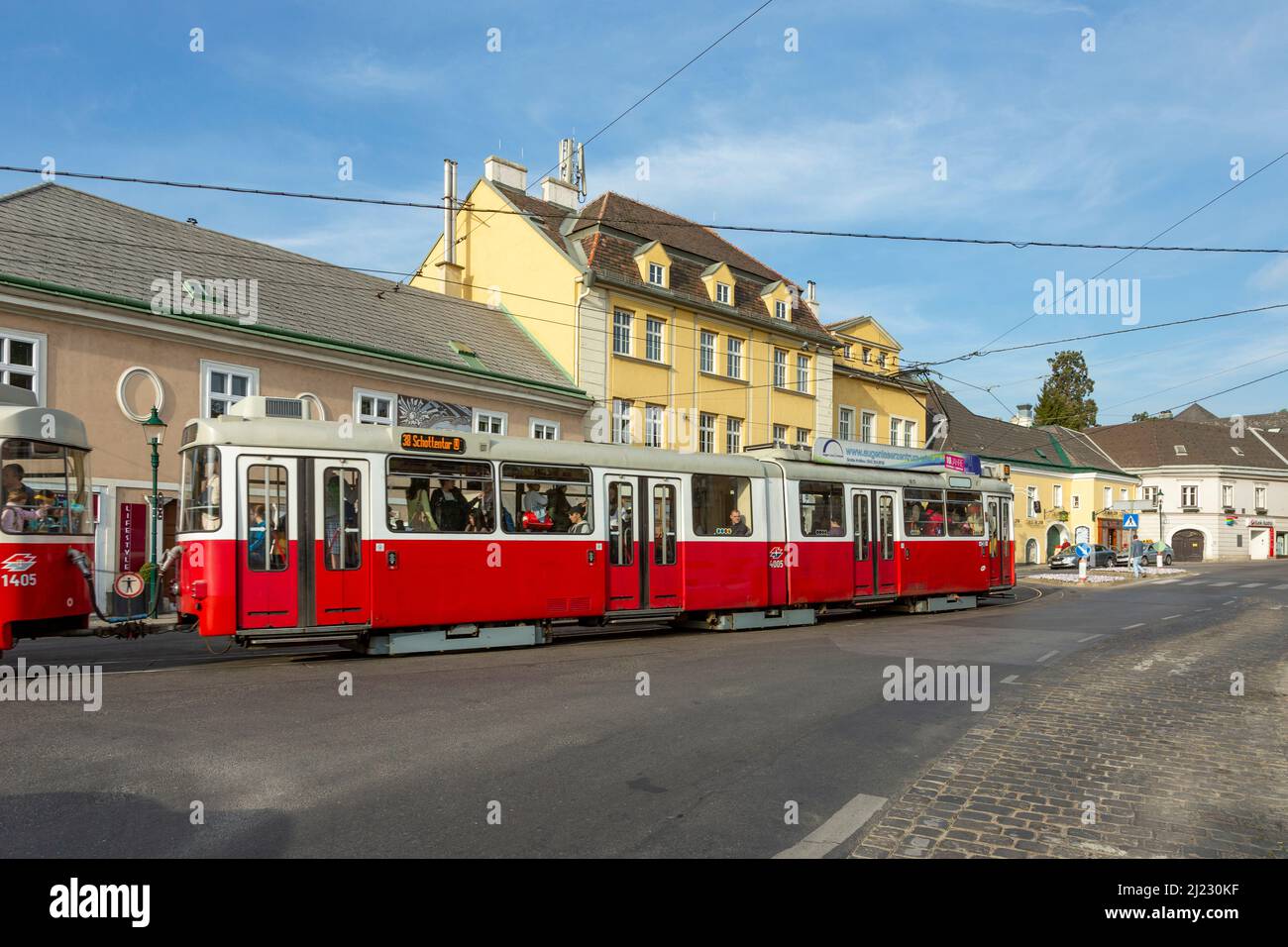 Vienna, Austria - April 27, 2015: view to center of Grinzing in Vienna ...