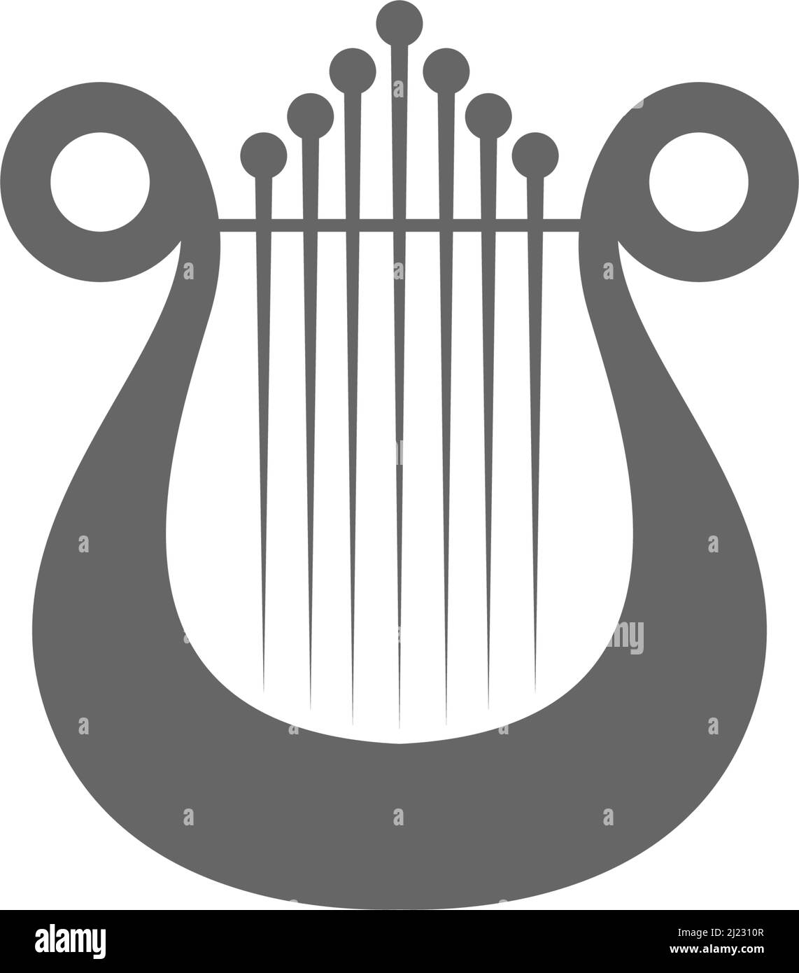 Harp musical instrument icon illustration template Stock Vector Image ...