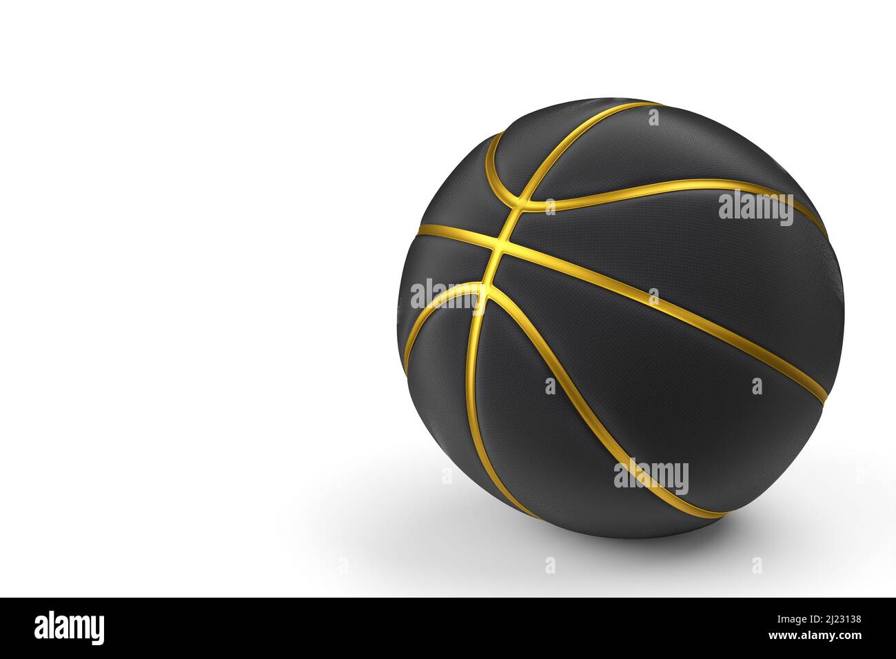 Gold and black basketball ball isolated on white background. 3d ...