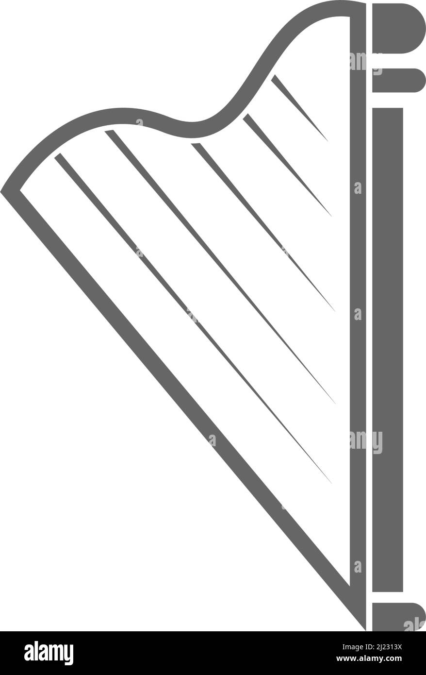 Harp musical instrument icon illustration template Stock Vector Image ...