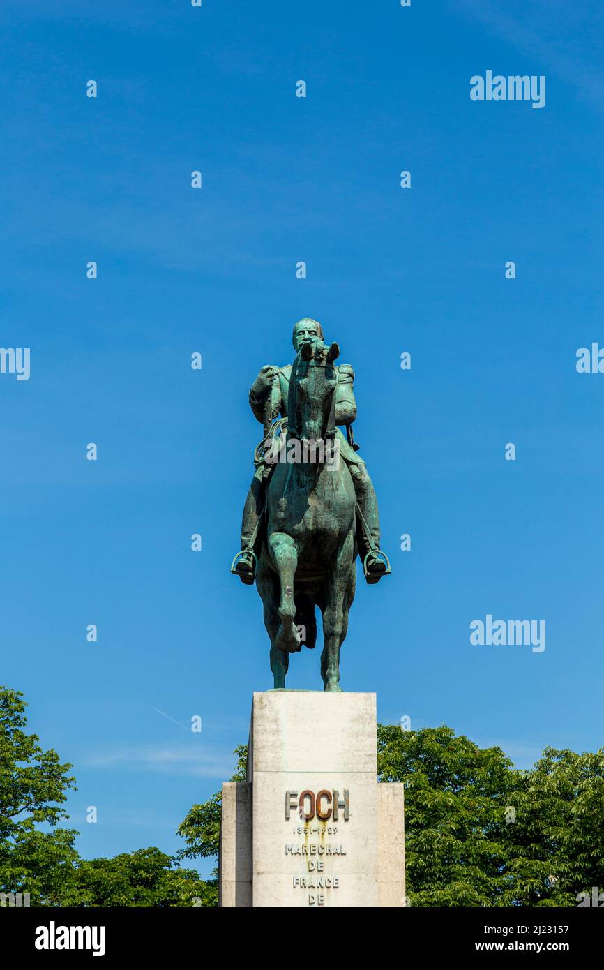 Paris, France - June 13, 2015: Equestrian statue of Marshal Ferdinand ...