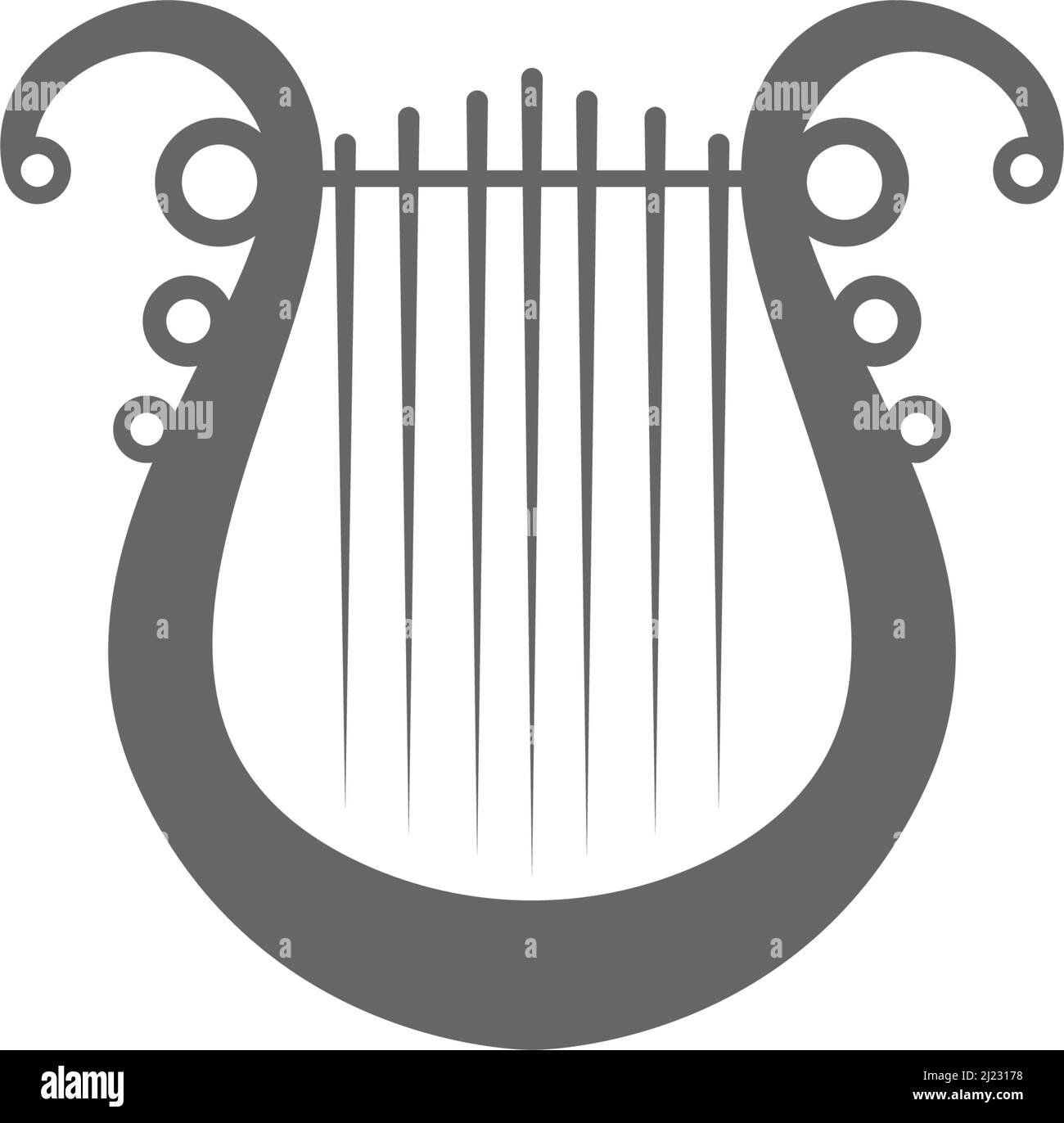 Harp musical instrument icon illustration template Stock Vector Image ...