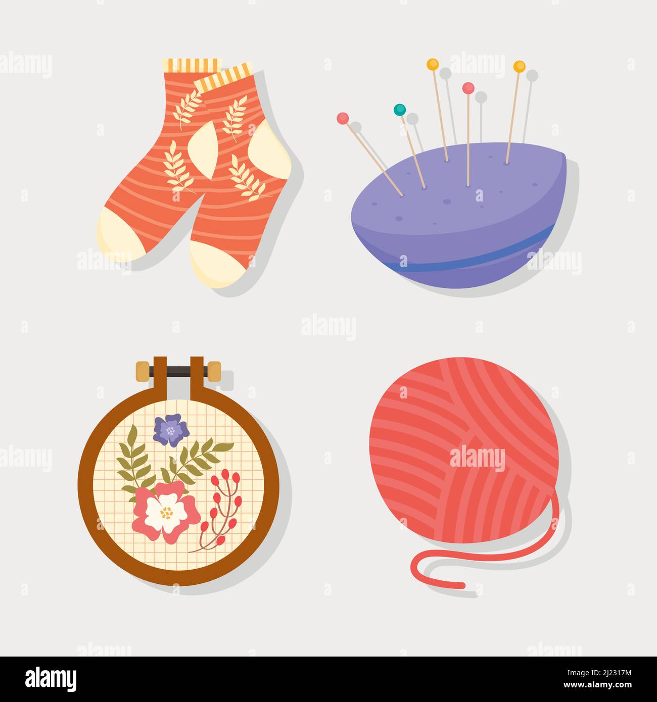 embroidery and weaving four icons Stock Vector Image & Art - Alamy