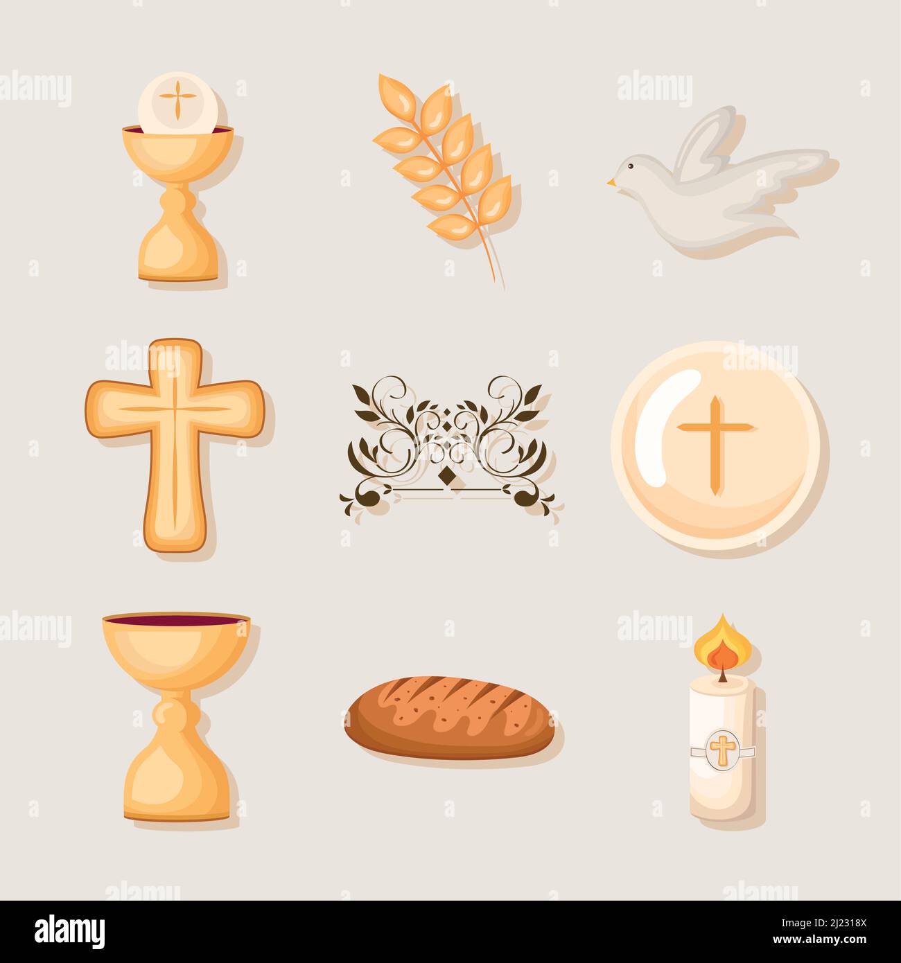 nine first communion icons Stock Vector Image & Art - Alamy