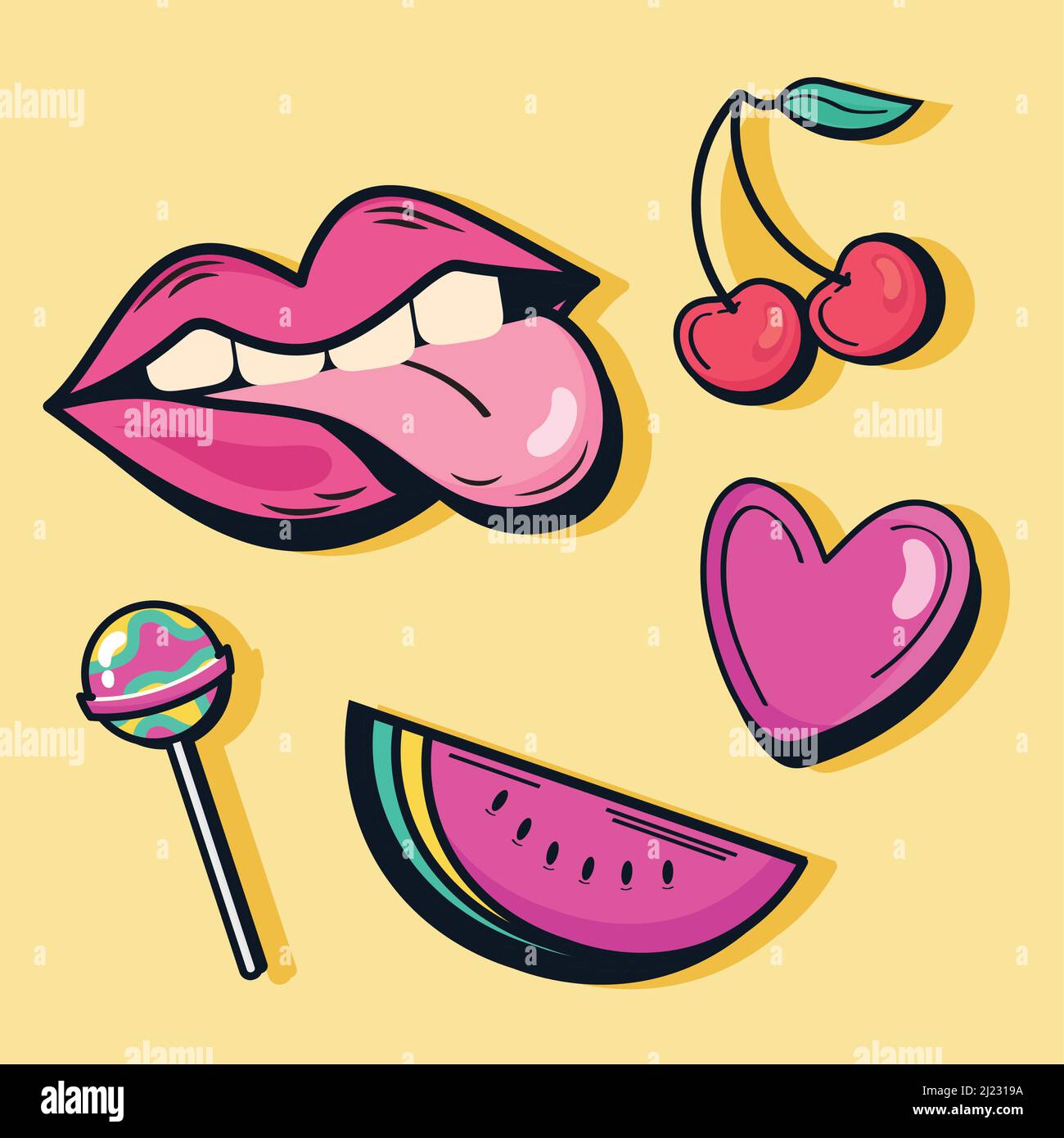 five nineties style stickers Stock Vector Image & Art - Alamy
