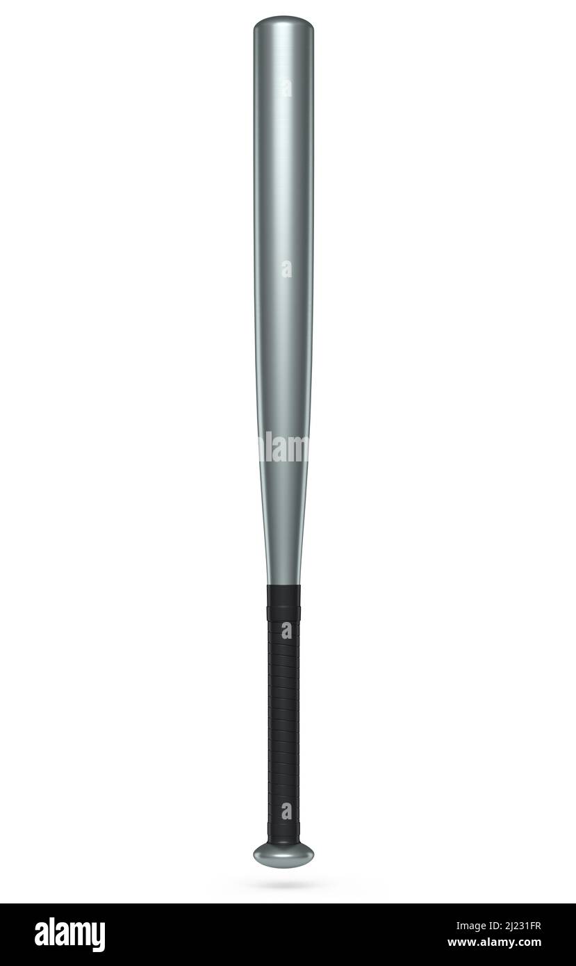 Metal professional softball or baseball bat isolated on white ...