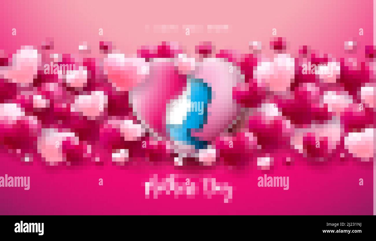 Happy Mother's Day Greeting Card Design with Woman Face and Child ...