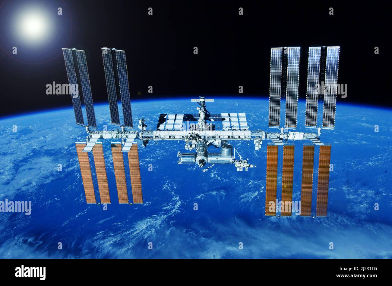 International Space Station, above the Earth. Elements of this image ...