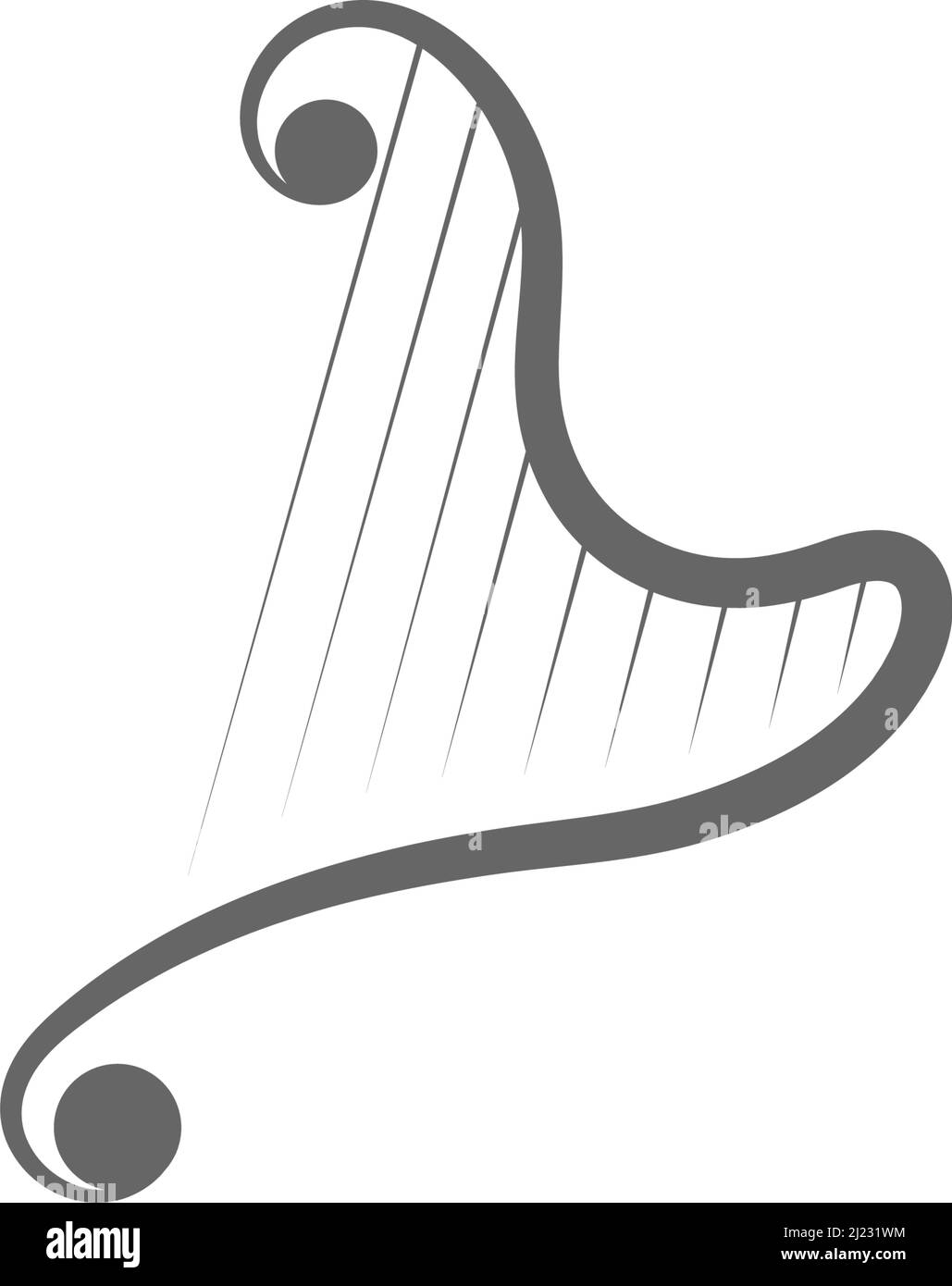 Harp musical instrument icon illustration template Stock Vector Image ...