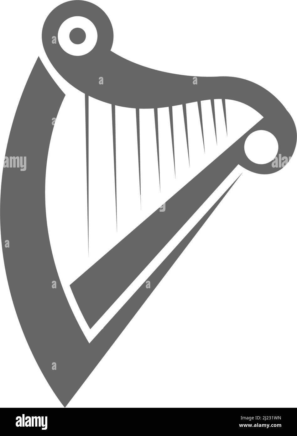 Harp musical instrument icon illustration template Stock Vector Image ...