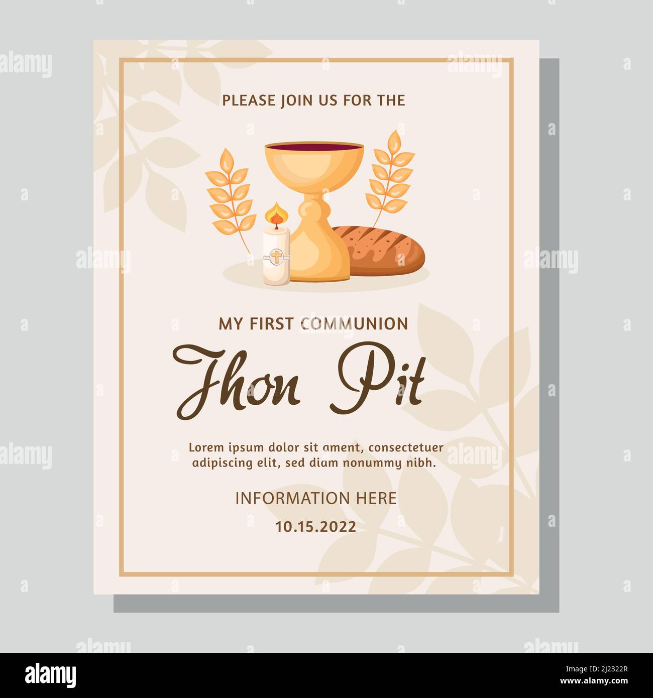 first communion card Stock Vector Image & Art - Alamy
