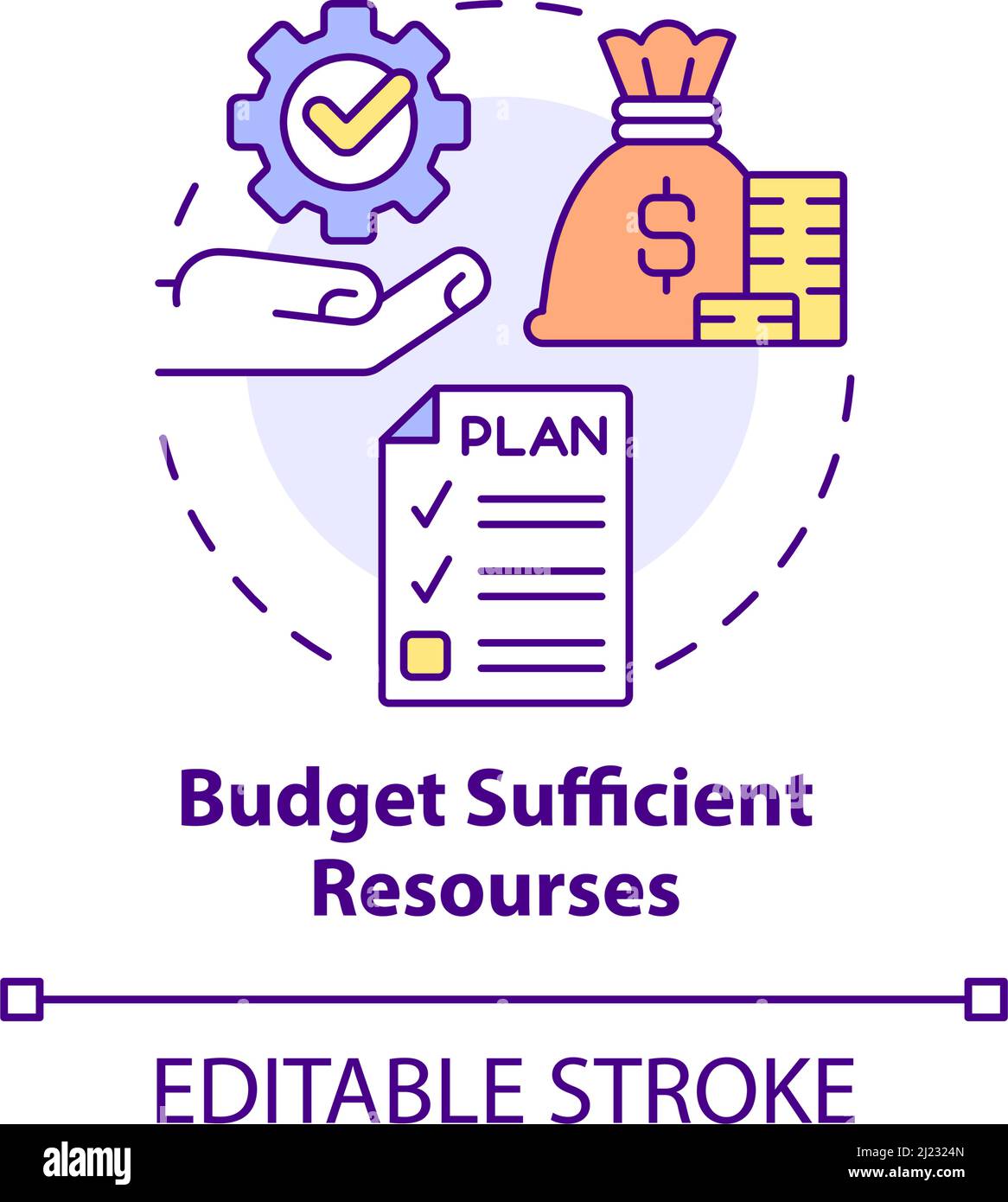 Budget sufficient resources concept icon Stock Vector Image & Art - Alamy