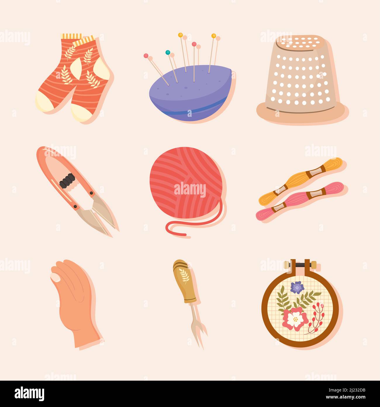 nine embroidery and weaving icons Stock Vector Image & Art - Alamy