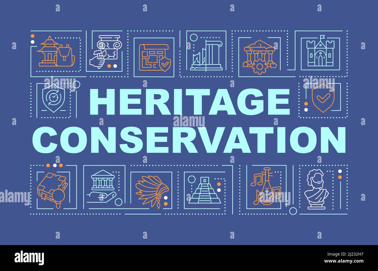 Heritage conservation word concepts dark blue banner Stock Vector Image ...