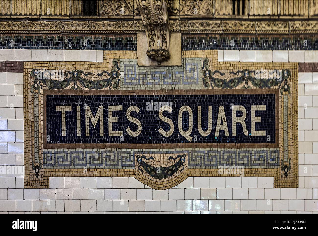 New York, USA - OCT 22, 2015: old vintage sign times square Subway ...