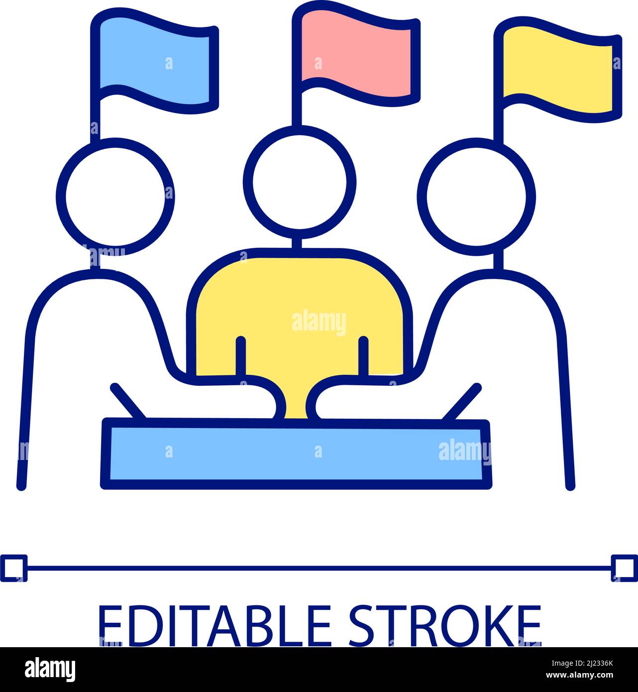 International political negotiation RGB color icon Stock Vector Image ...